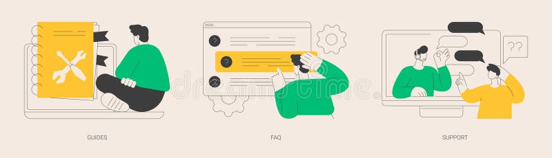 Customer Help Service Abstract Concept Vector Illustrations. Stock ...