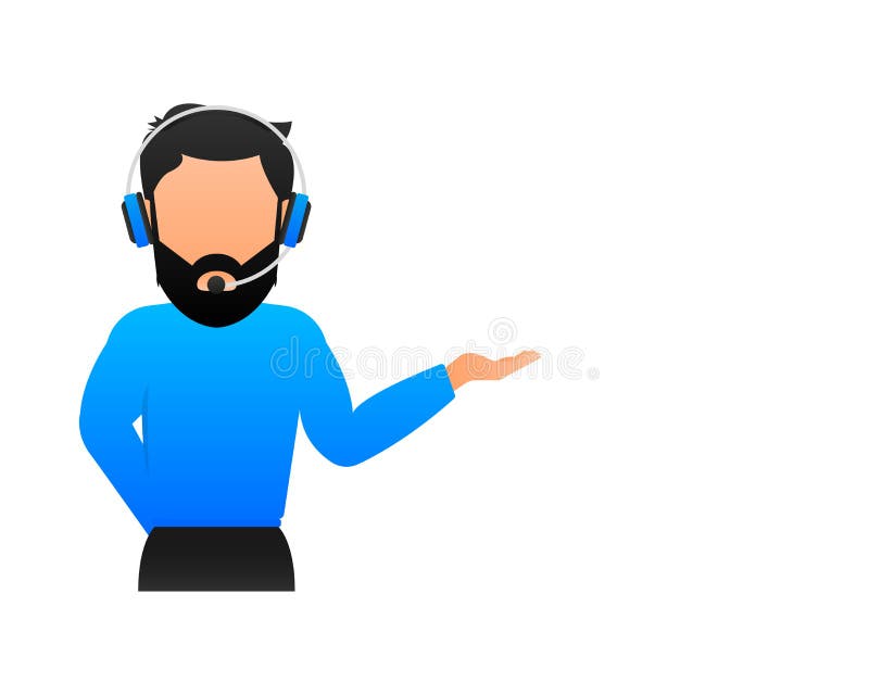 Customer Help. Tech Support. Cartoon Vector Illustration. Feedback ...