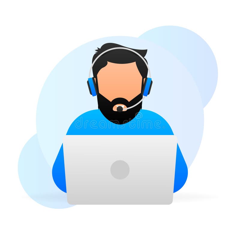 Customer Help. Tech Support. Cartoon Vector Illustration. Feedback ...