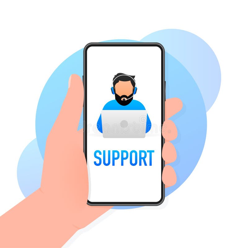 Customer Help. Tech Support. Cartoon Vector Illustration. Feedback ...
