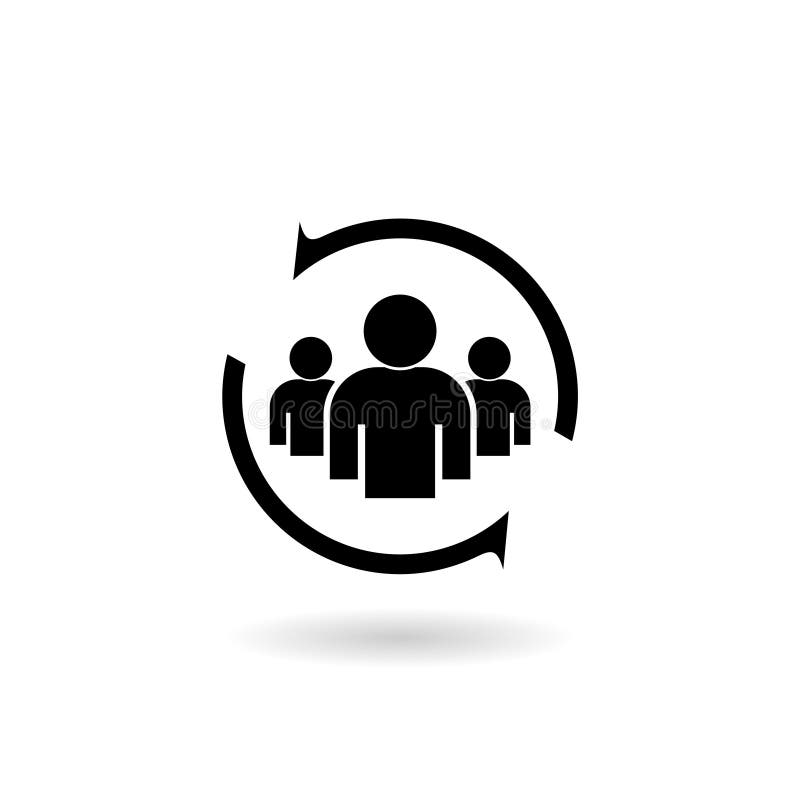 Customer Icon with Shadow Isolated on White Background Stock Vector ...