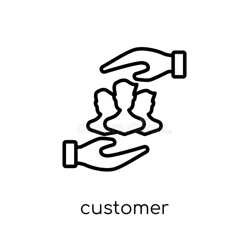 Customer Icon. Trendy Modern Flat Linear Vector Customer Icon on Stock ...