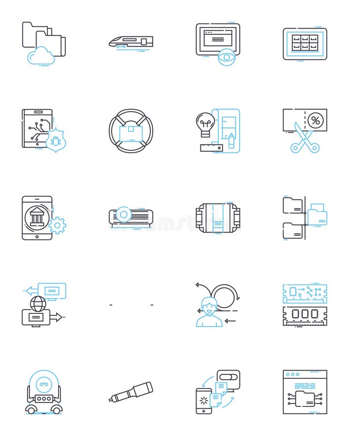 Customer Identity Linear Icons Set Authentication Verification Identification Validation
