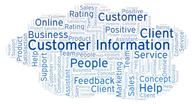 Customer Information Word Cloud. Stock Illustration - Illustration of ...