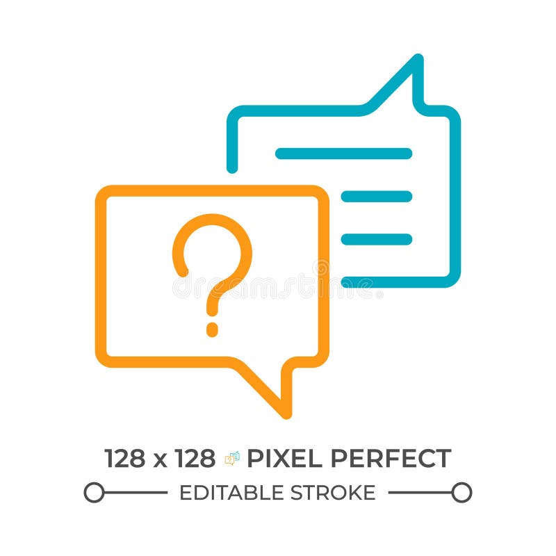 Customer Inquiry Two Color Line Icon Stock Vector - Illustration of ...