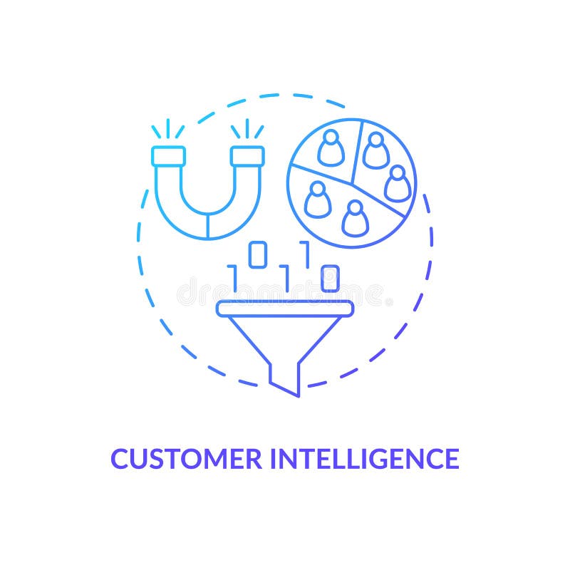 Customer Intelligence Blue Gradient Concept Icon Stock Illustration ...