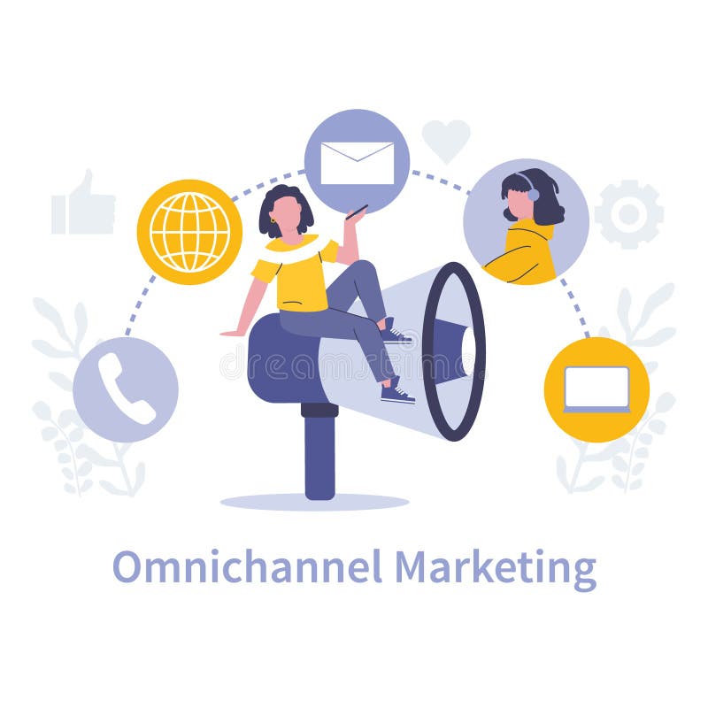 Customer Interaction in Marketing Concept. Flat Vector Illustration ...