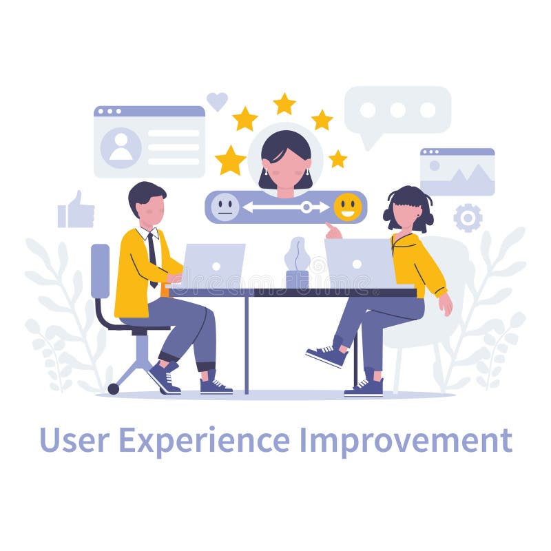 Customer Interaction in Marketing Concept Stock Illustration ...