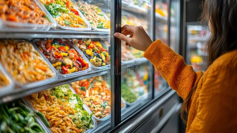 Customer Interacts with Touch Screen To Order and Pay for Food Using ...
