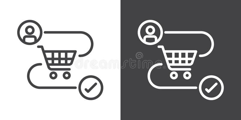Customer Journey Icon Flat Vector Set Outline Stock Vector ...