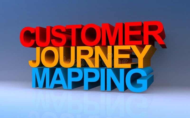 Customer Journey Mapping on Blue Stock Illustration - Illustration of ...