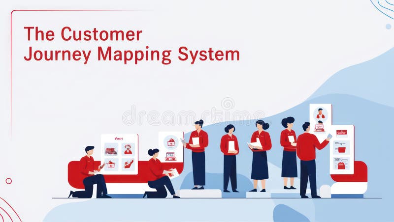 Customer Journey Mapping System Illustration for Presentation Template ...