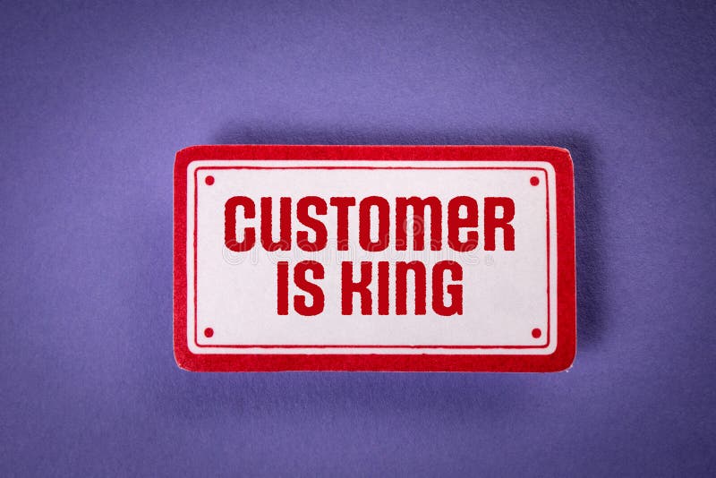 Customer is King. Sticky Note with Text on Purple Background Stock ...