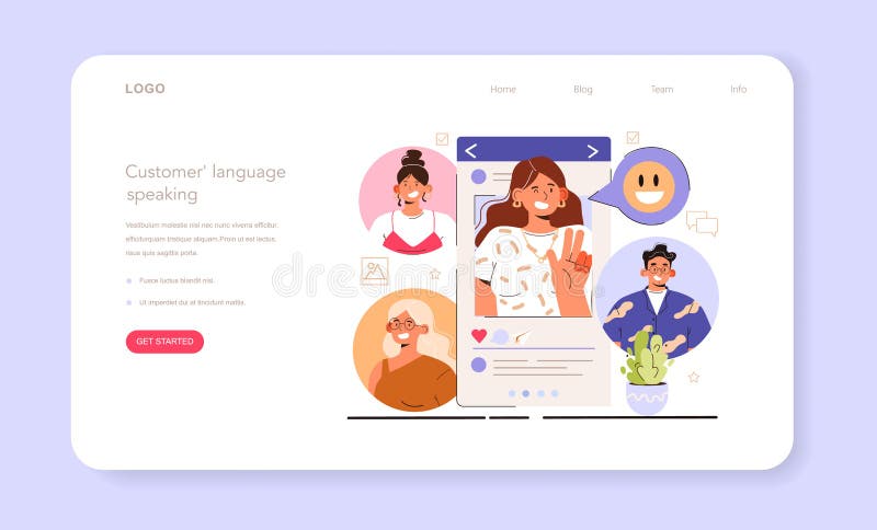 Customer Language Speaking. Social Media Content Manager Guidance Stock ...