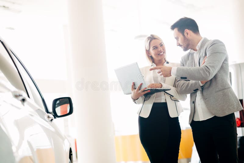 Customer Looking for a Car at Dealership Stock Photo - Image of male ...