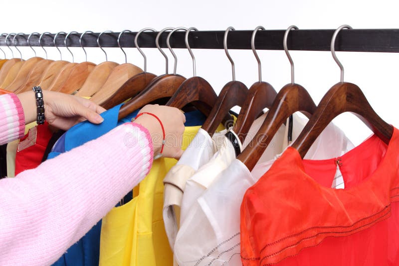 Customer Looking for Clothes Stock Image - Image of lifestyle, woman ...