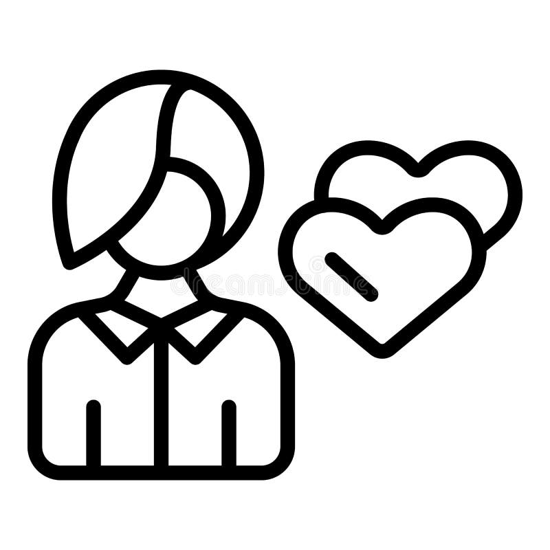 Customer Love Icon Outline Vector. Client Heart Stock Vector ...