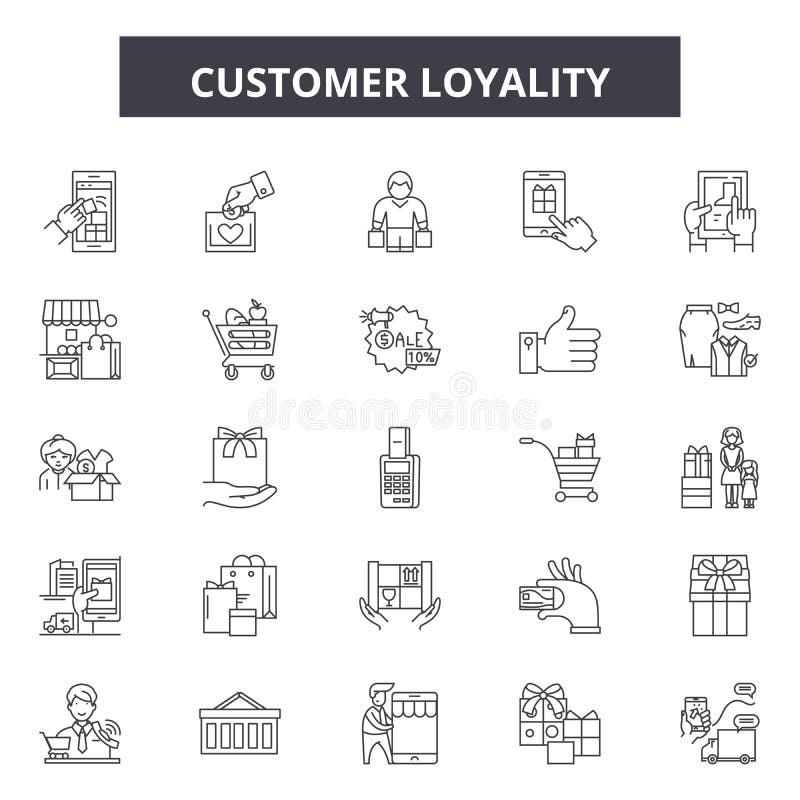 Customer Loyality Line Icons, Signs, Vector Set, Outline Illustration ...