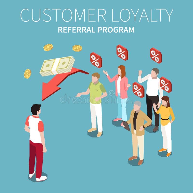 Customer Loyalty Bonus Reward Programs Colored Isometric Composition ...