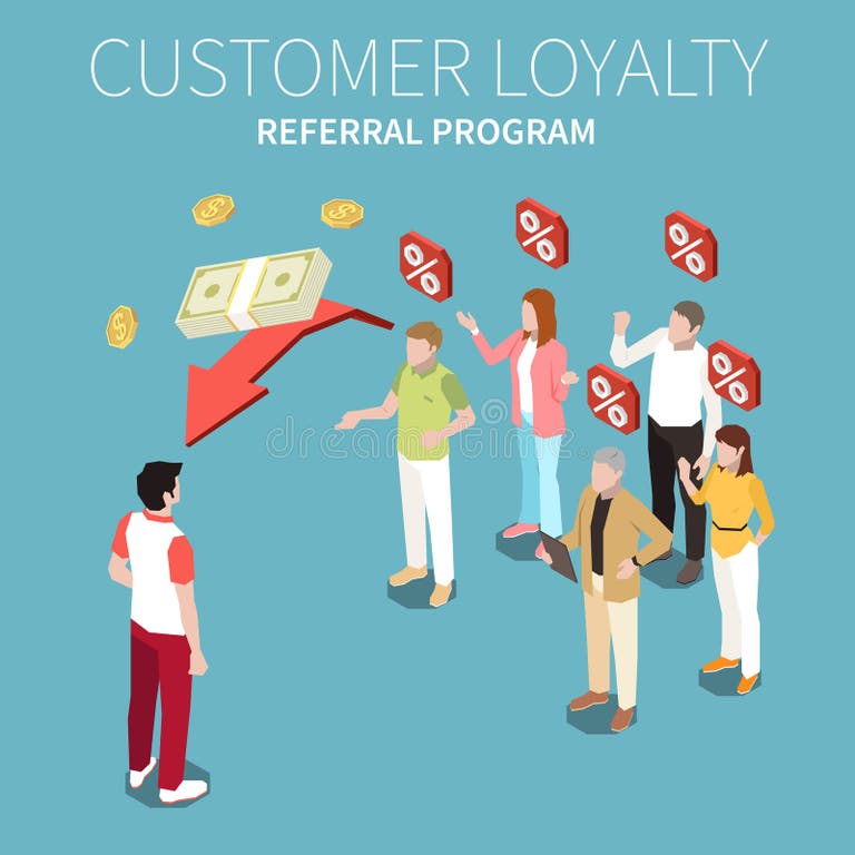 Customer Loyalty Bonus Reward Programs Colored Isometric Composition ...