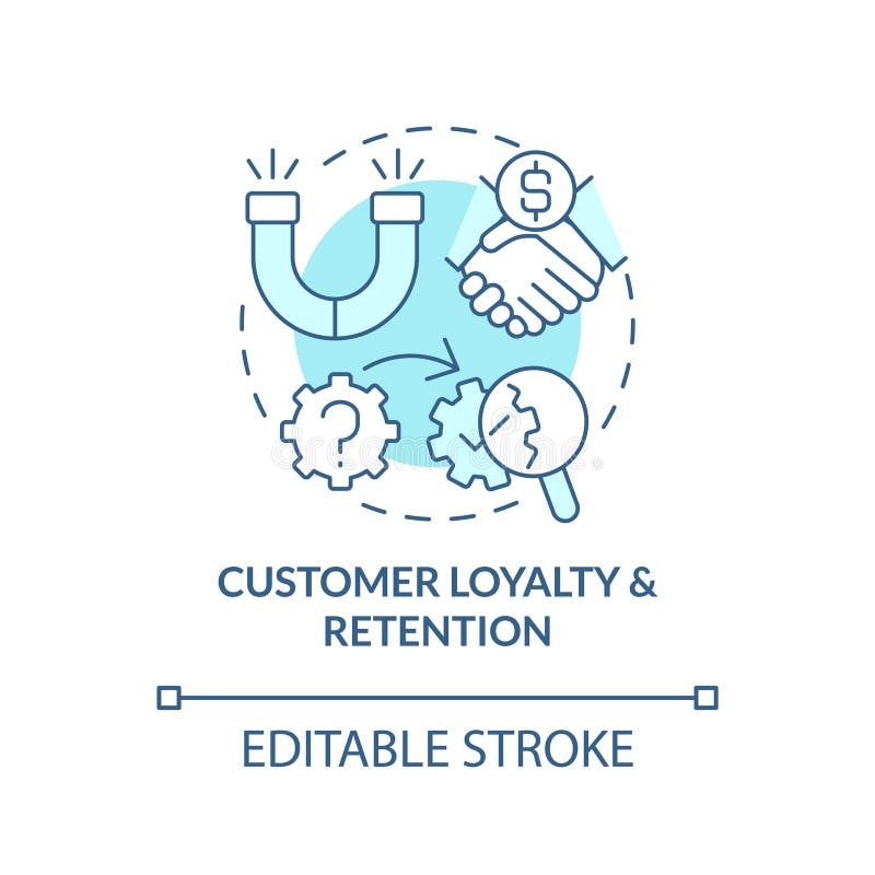 Customer Loyalty and Retention Turquoise Concept Icon Stock Vector ...