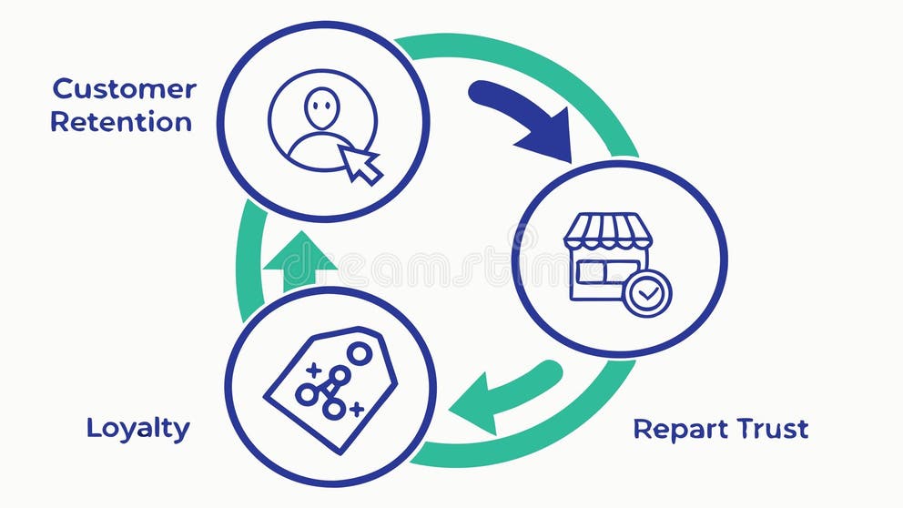 Customer Loyalty and Trust Cycle, Business Retention Strategy, Vector ...
