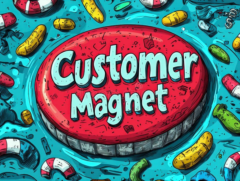 Customer Magnet Text Illustration Stock Image - Image of customer ...