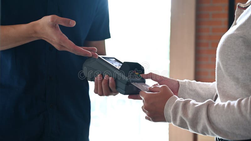 Customer Make Transaction Pay Bill with a Credit Card through Terminal ...