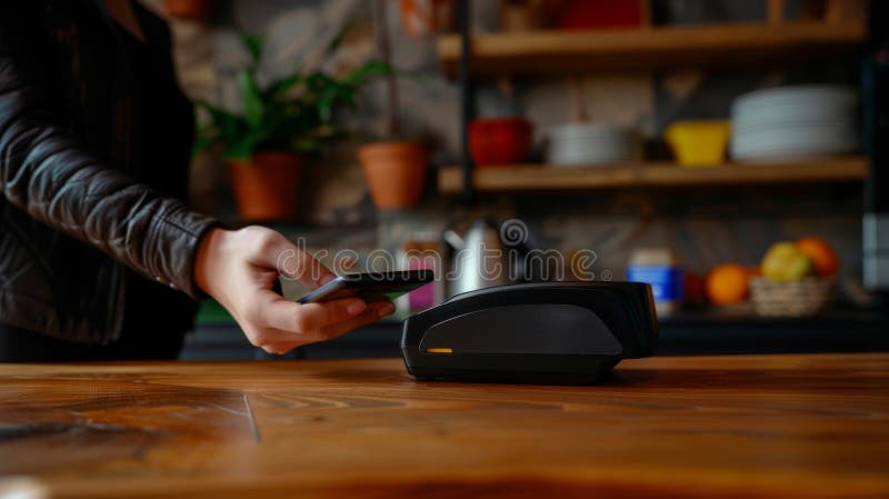 A Customer Making Contactless Payment. AI Generated Stock Photo - Image ...