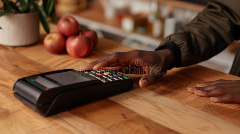 Customer Making Contactless Payment.AI Generated Image Stock Photo ...