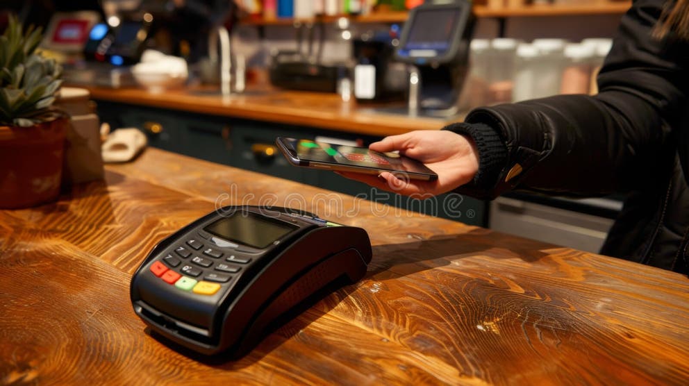 Customer Making Contactless Payment.AI Generated Image Stock Photo ...