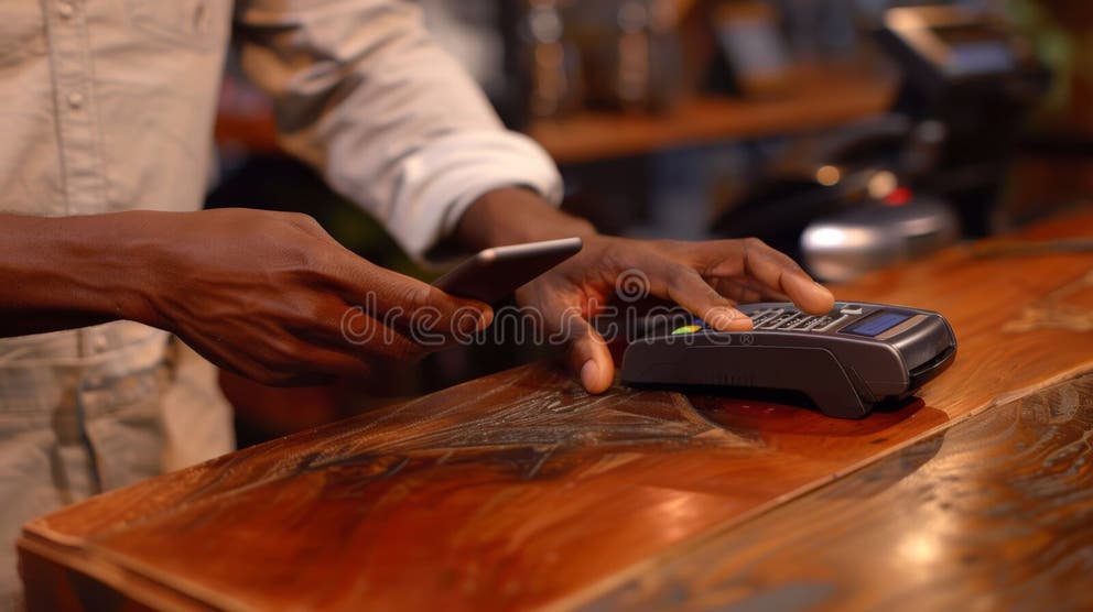 Customer Making Contactless Payment.AI Generated Image Stock Photo ...