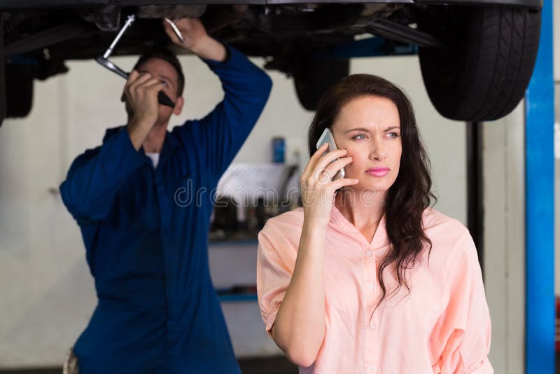 Customer Making a Phone Call Stock Image - Image of adult, auto: 49281695