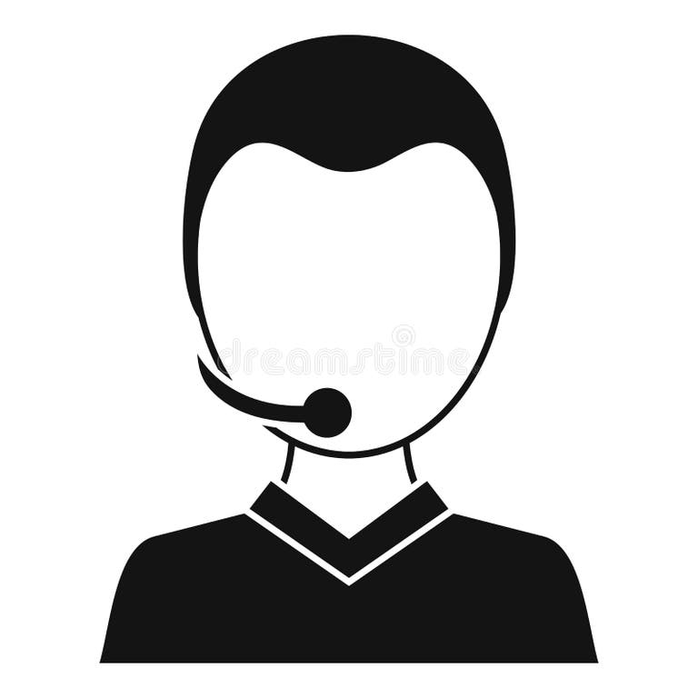 Customer Man Support Icon, Simple Style Stock Vector - Illustration of ...