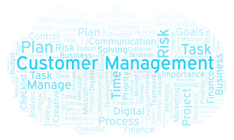 Customer Management Word Cloud, Made with Text only. Stock Illustration ...