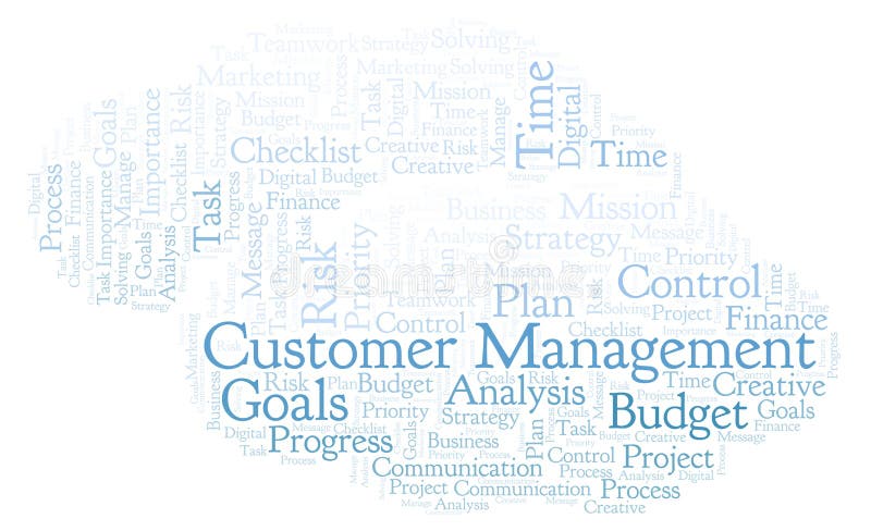 Customer Management Word Cloud, Made with Text only. Stock Illustration ...