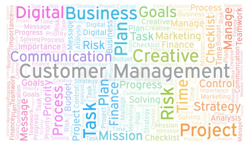 Customer Management Word Cloud, Made with Text only. Stock Illustration ...