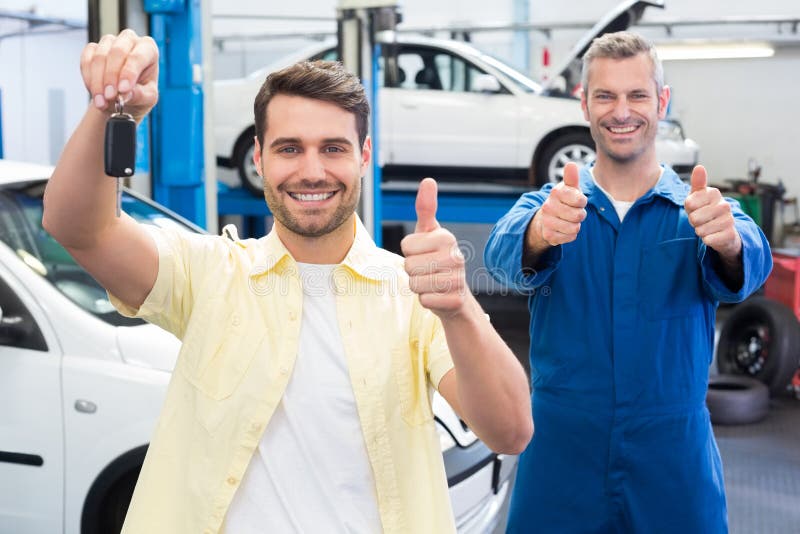 Mechanic Discussing with Customer Stock Image - Image of engineer ...