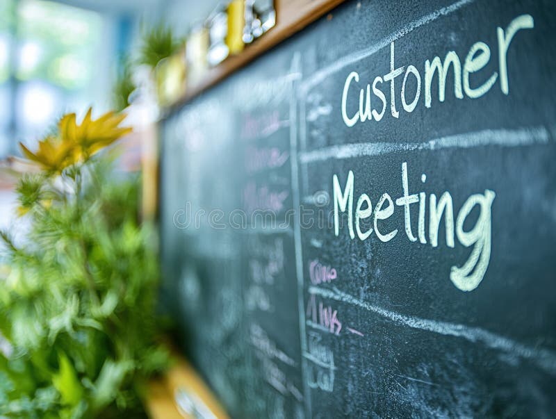 Customer Meeting Text Written on the Blackboard Stock Image - Image of ...