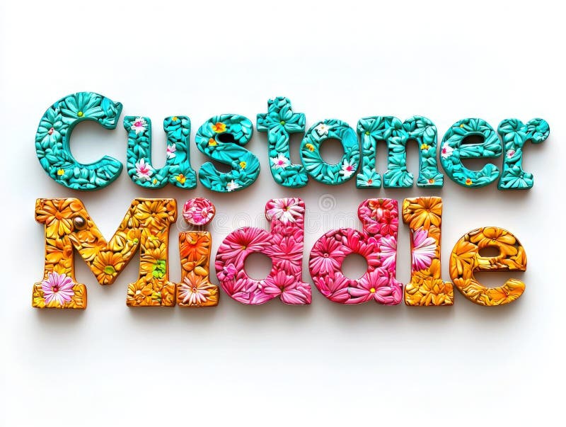 Customer Middle Typography Text Stock Illustration - Illustration of ...