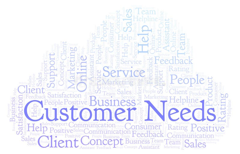Customer Needs word cloud. stock illustration. Illustration of rating ...