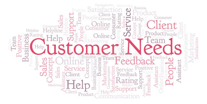 Customer Needs word cloud. stock illustration. Illustration of rating ...