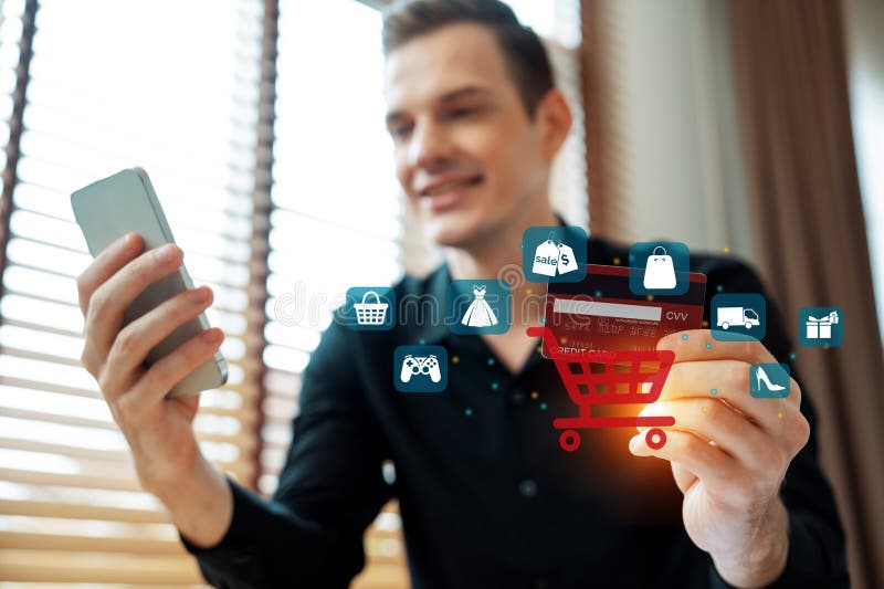 Smart Customer Open Online Store Use Credit Card for Online Shopping ...