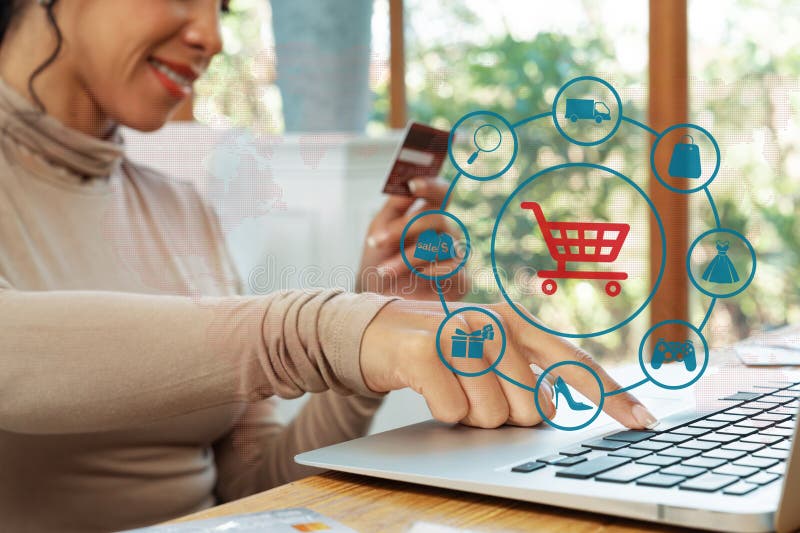 Smart Customer Open Online Store Use Credit Card for Online Shopping ...