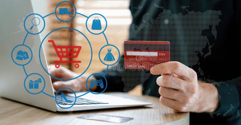 Smart Customer Open Online Store Use Credit Card for Online Shopping ...