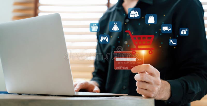 Smart Customer Open Online Store Use Credit Card for Online Shopping ...