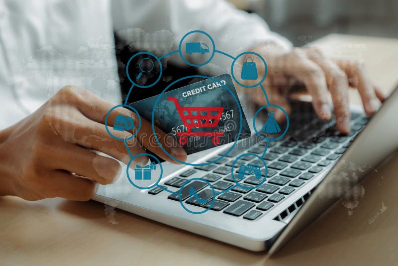 Smart Customer Open Online Store Use Credit Card for Online Shopping ...