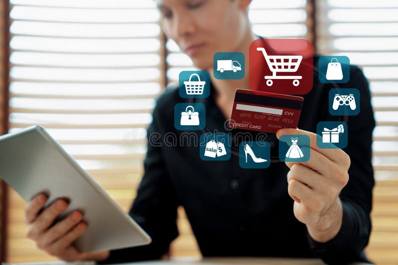 Smart Customer Open Online Store Use Credit Card for Online Shopping ...