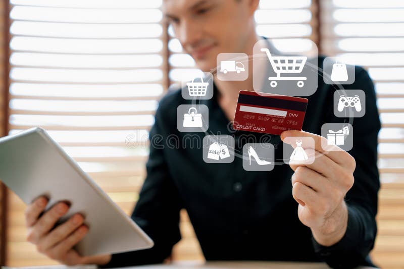 Smart Customer Open Online Store Use Credit Card for Online Shopping ...