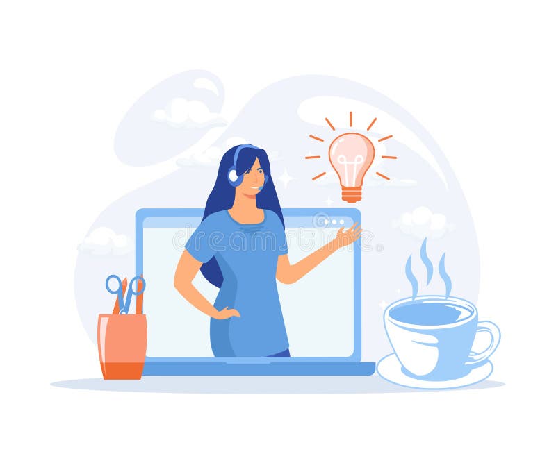 Customer and Operator, Online Technical Support 24-7, Female Hotline ...